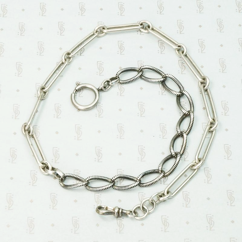 English Silver & Niello Married Chain Necklace – GSL