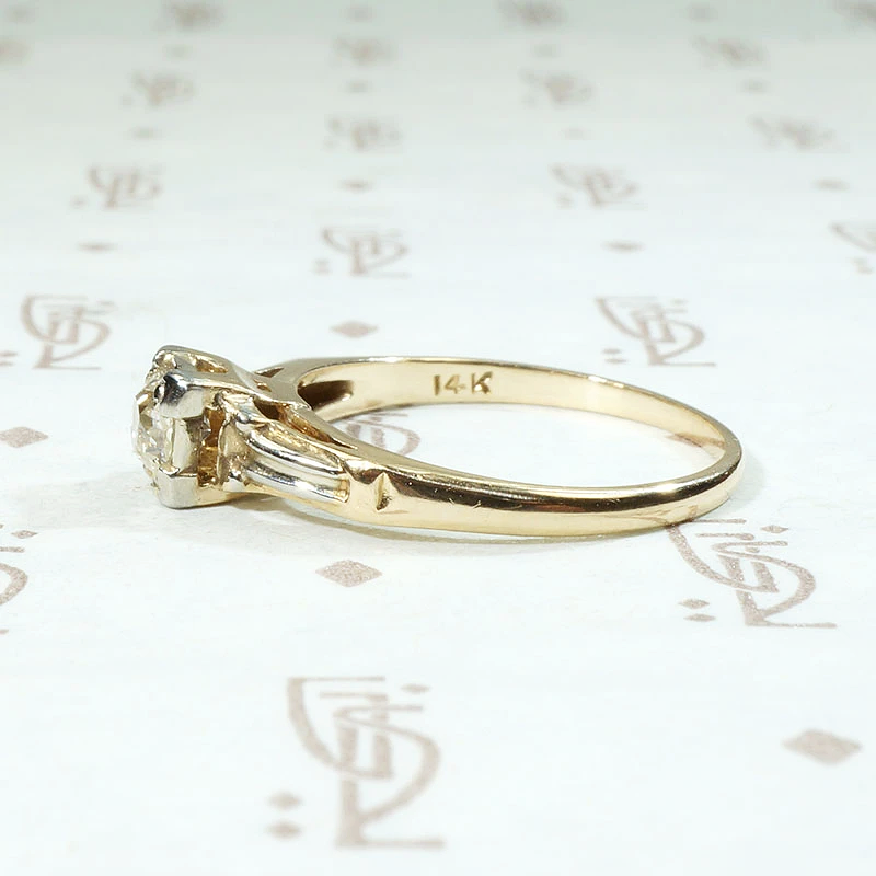 Stylish Retro Diamond Engagement Ring – GSL